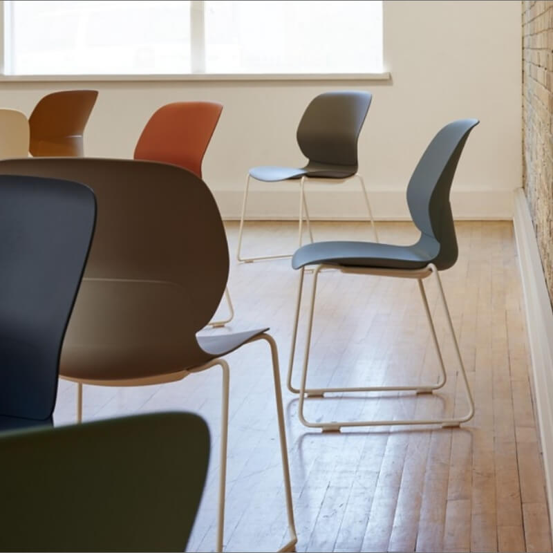 Maari Chair Sled Base with Upholstered Seat - Haworth Store