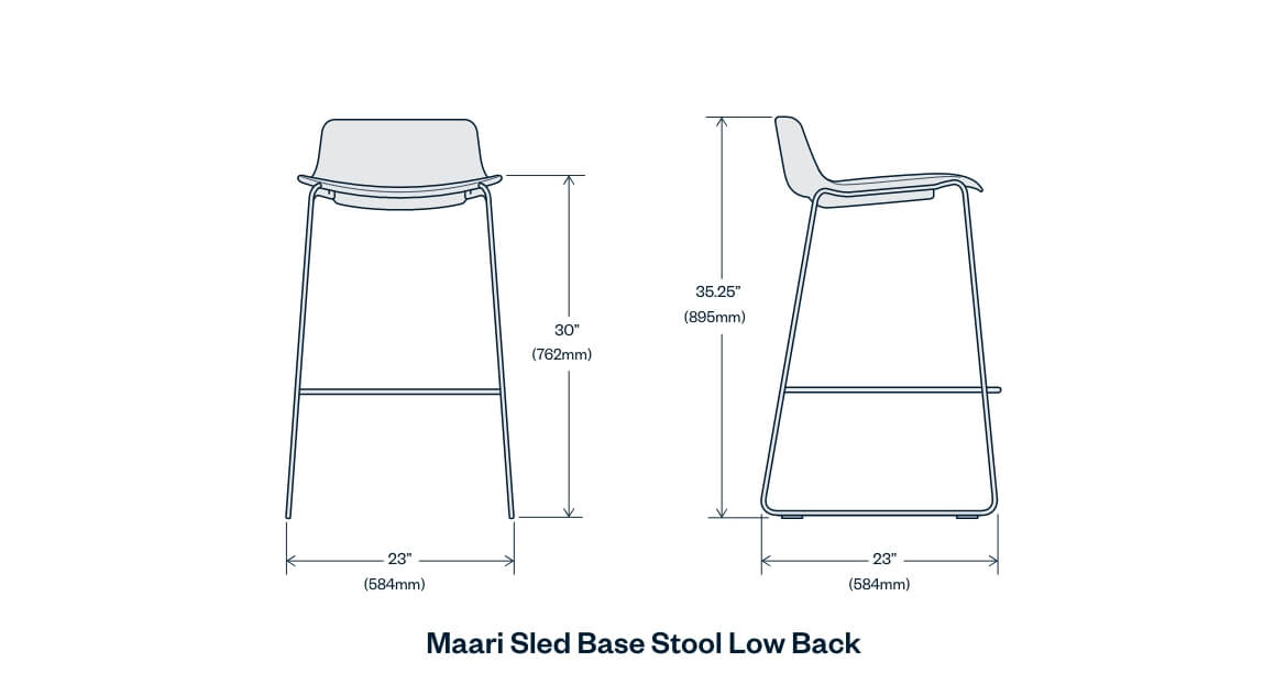 Maari Stool with Sled Base - Haworth Store
