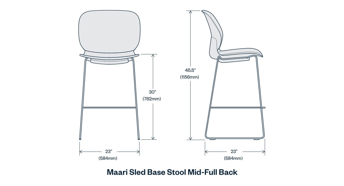 Maari Stool with Sled Base - Haworth Store